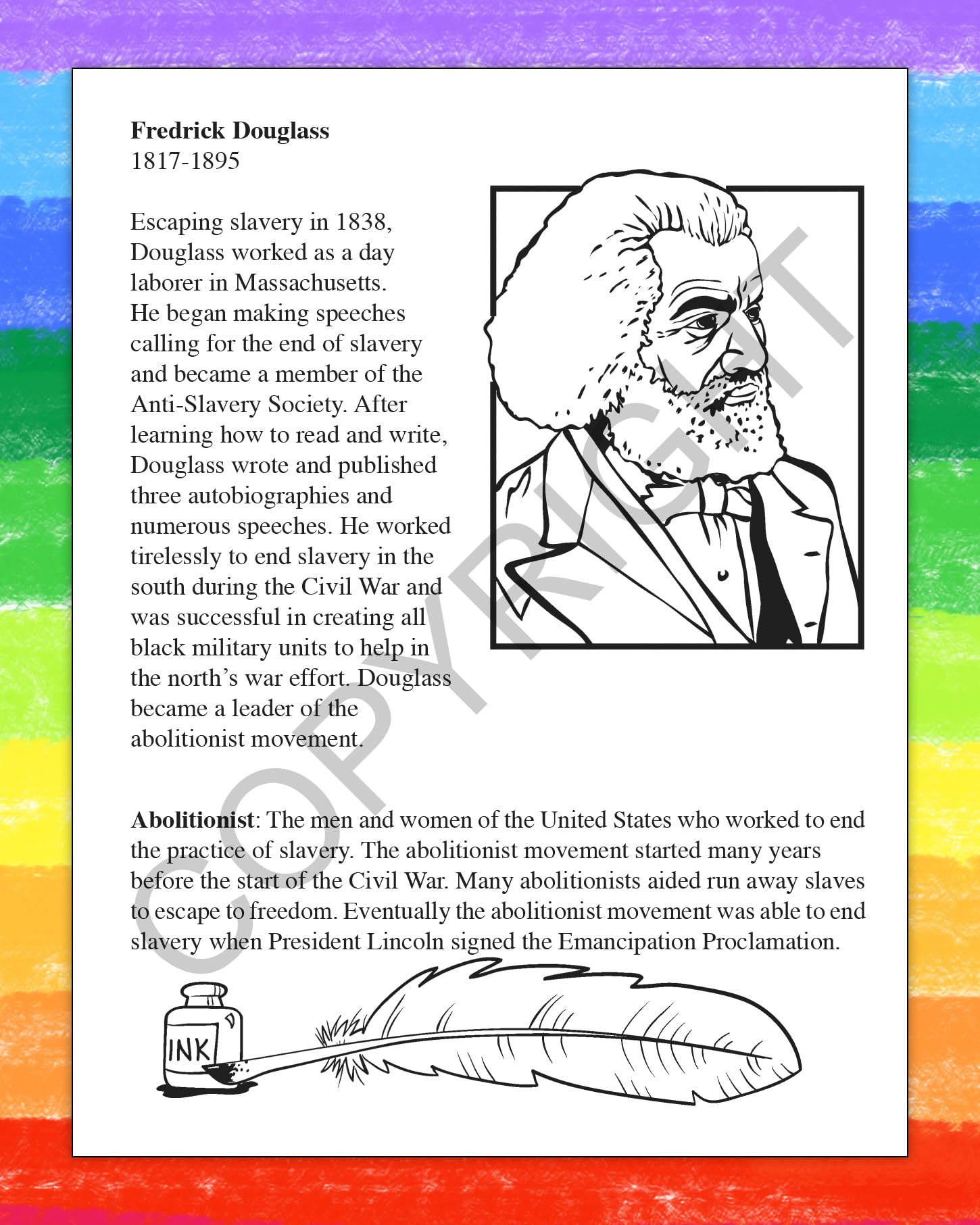 ZOCO - Black History Educational Coloring Books (25 Bulk Pack, Without Crayons) - African American History Month Handout - Games, Puzzles, Activities for Kids