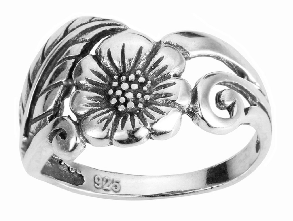 CloseoutWarehouse 925 Sterling Silver Karen's Flower Ring Size 6