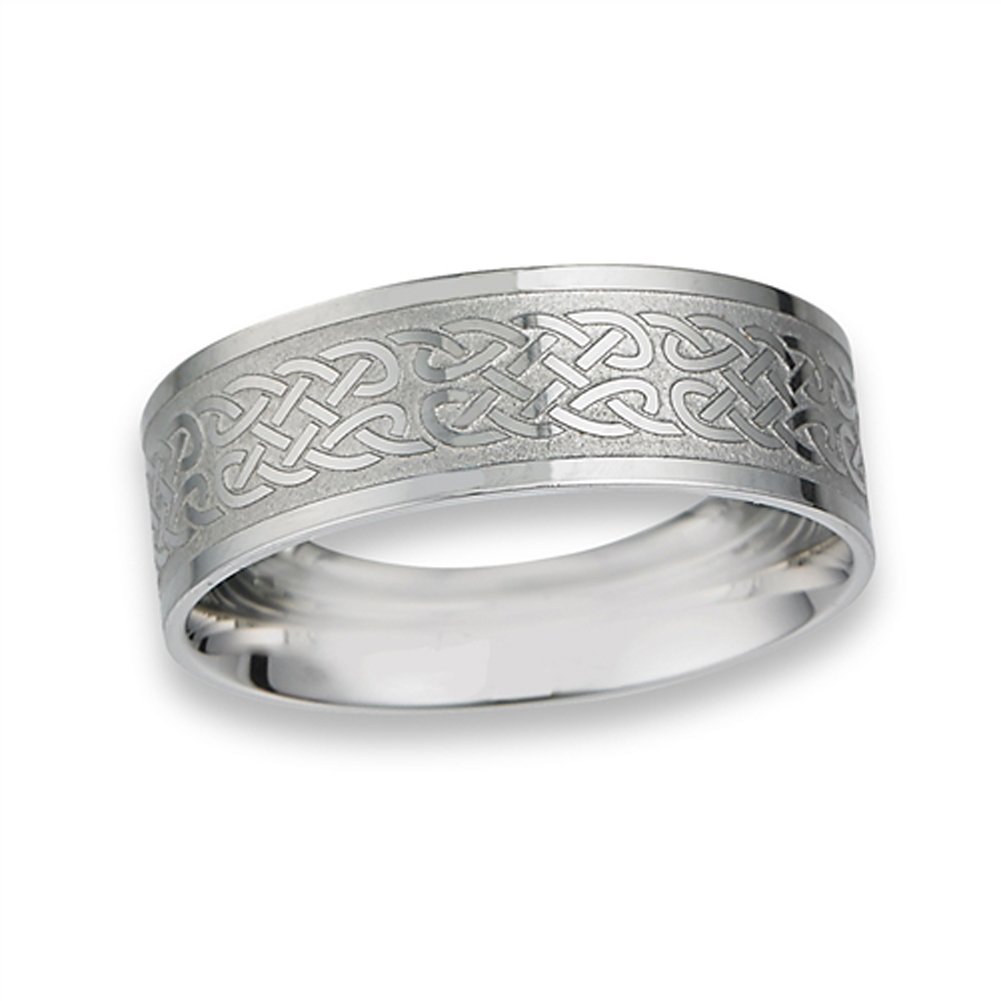 Celtic Infinity Rope Knot Wedding Ring New Stainless Steel Wide Band Size 14