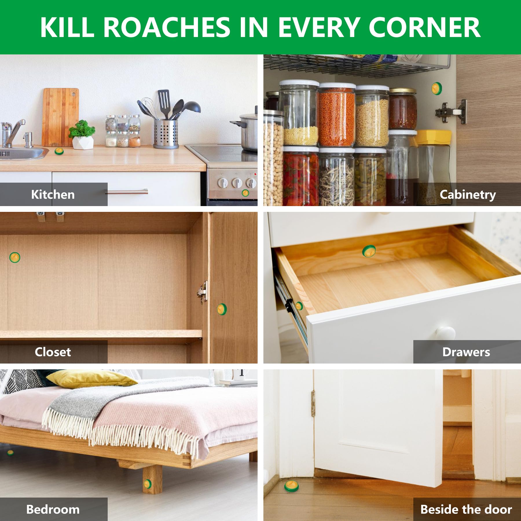 Endbug Roach Killer Indoor Infestation, Roach Bait Gel Roach Traps, Roach Repellent Cockroach Killer Indoor Home for Small Large Cockroaches, Get Rid of Roaches Permanently Indoor/Outdoor - 12PCS