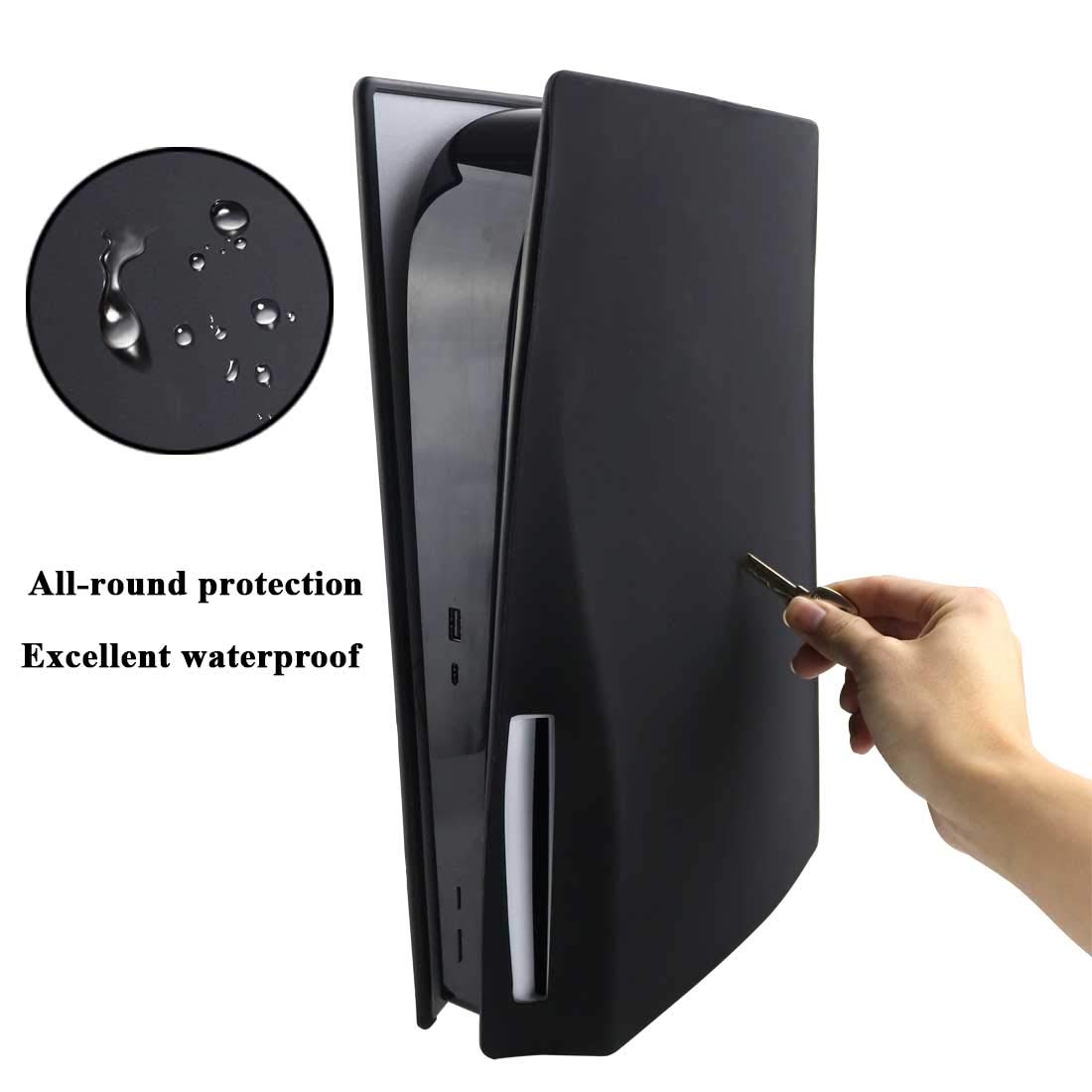 DMLNN Silicone Skin Cover, Dustproof Anti-Scratch Anti-Fall Waterproof Protector Case for Edition (Disk Edition, Black)