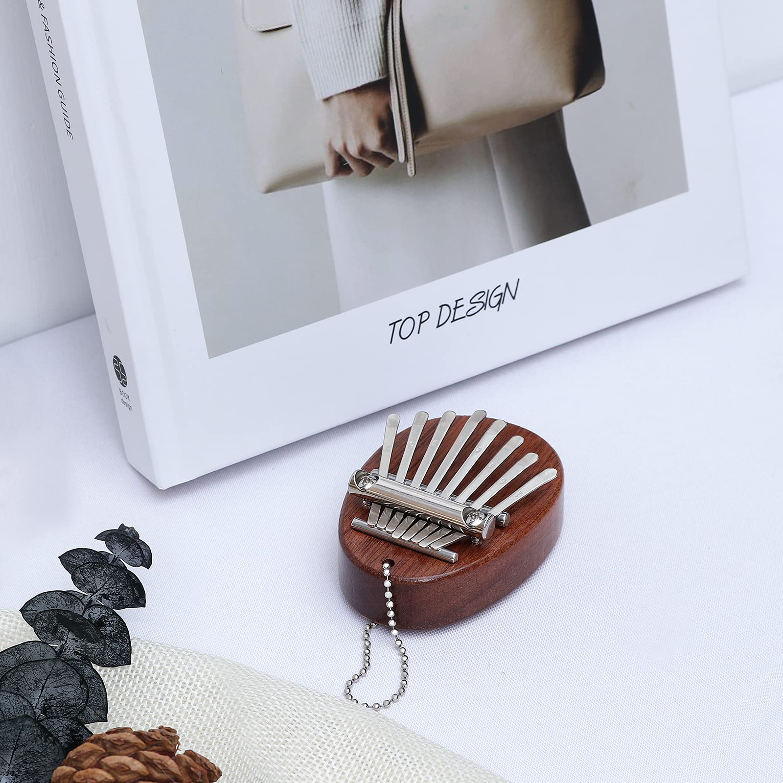 Deoukana 8 Key Mini Kalimba Exquisite Finger Thumb Piano Marimba Musical Accessory Pendant Gift for Kids, Adults and Beginners (Mini egg) (Sabilli-1)