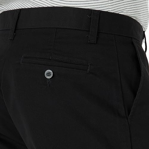 Lee Men's Total Freedom Stretch Relaxed Fit Flat Front Pant, Black, 40W x 29L