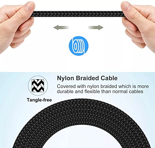USB C to Lightning Cable 3ft MFi Certified 3 Pack 90 Degree iPhone Charger Nylon Braided Right Angle Lightning to USB C PD Fast Charging Cable for iPhone 13 12 11 Pro X XS XR 8 Plus 7 6 5(Black)