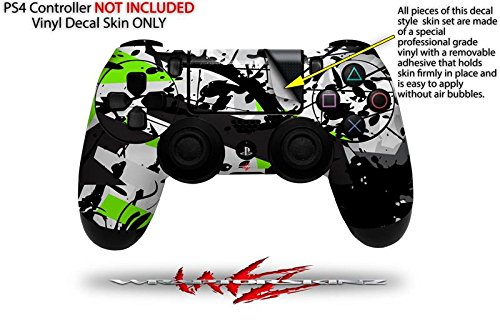 WraptorSkinz Vinyl Decal Skin Compatible with Sony PS4 Controller PlayStation 4 Original Slim and Pro Baja 0018 Lime Green (Controller NOT Included)