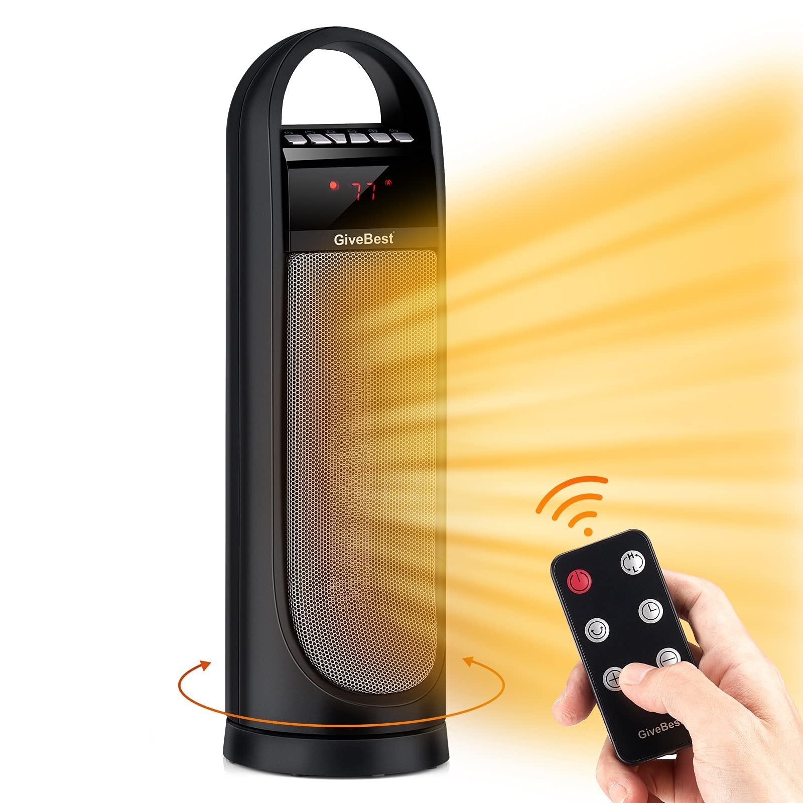 GiveBest 2pcs Space Heater Remote, 450W Wall Outlet Electric Heater with Programmable Adjustable Thermostat,Overheat Protection, Precise LED Display, ETL Certification Safe Heater for Office Dorm Room