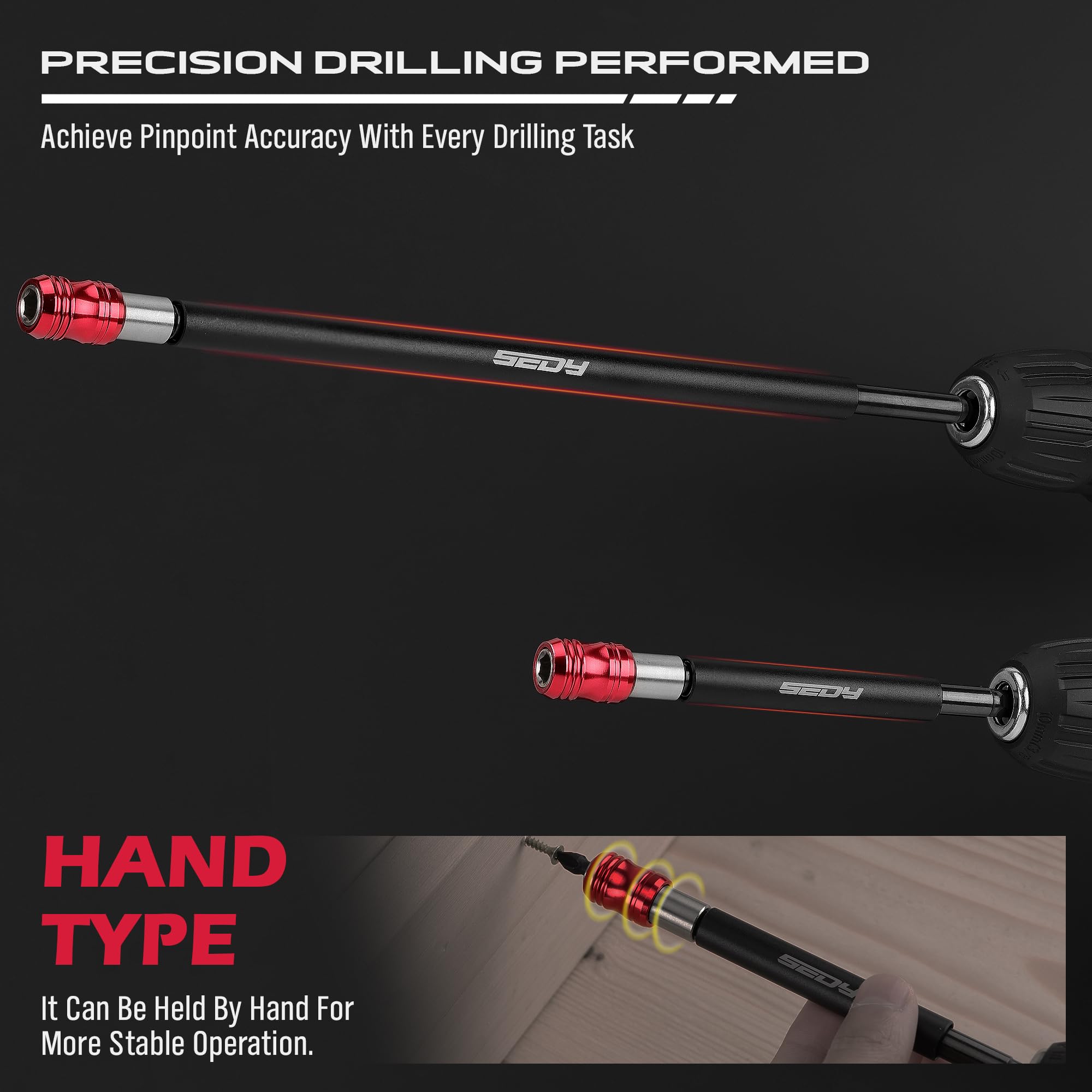 Magnetic Screwdriver Bit Holder Set: 2-Piece 1/4 Inch Hex Shank Quick Release Extension Adapter | Super Straight Durable CR-V Steel | Universal Fit for Impact Driver Bits | 6", 12" Long