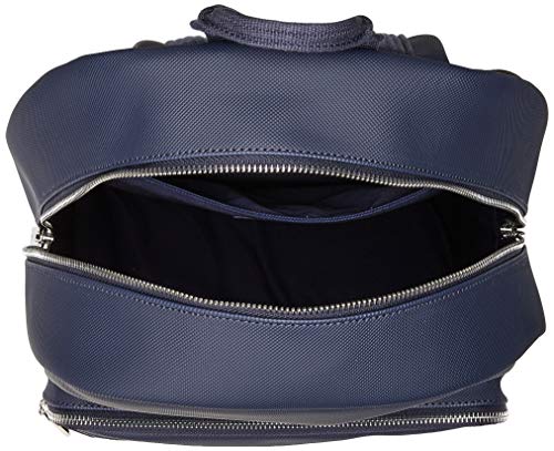 Lacoste mens Solid Large Zip Backpacks, Peacoat, One Size US