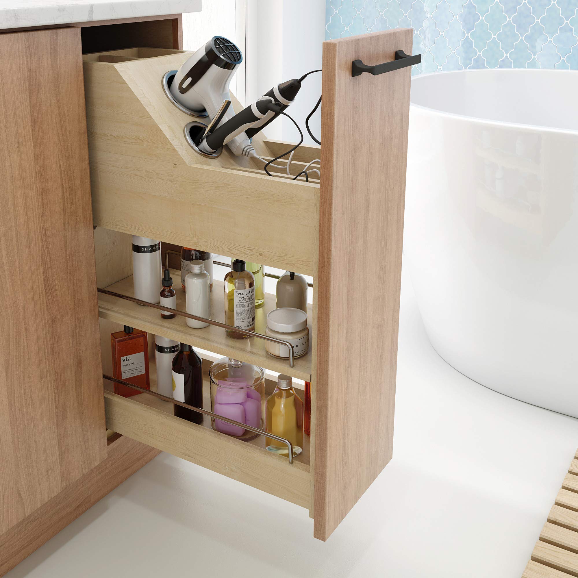 Divided Acrylic Top Tray for Vanity Pullout