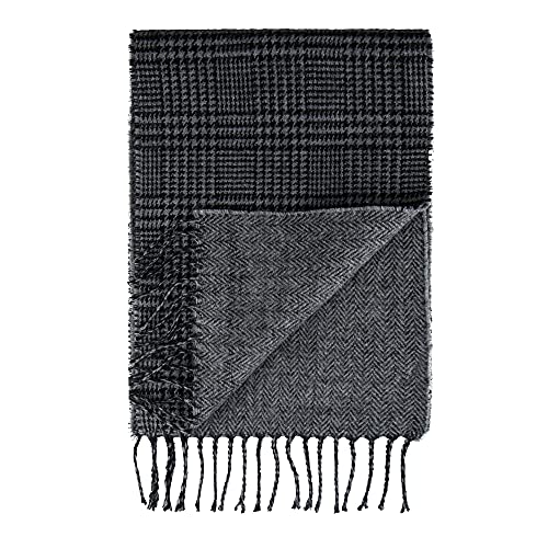Dockers Men's Soft Winter Scarves - Regular and Reversible, Plaid/Herringbone, One Size