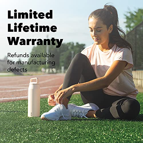 MIIR, Wide Mouth Water Bottle, Vacuum Insulated Leakproof, Stainless Steel Construction, White, 16 oz