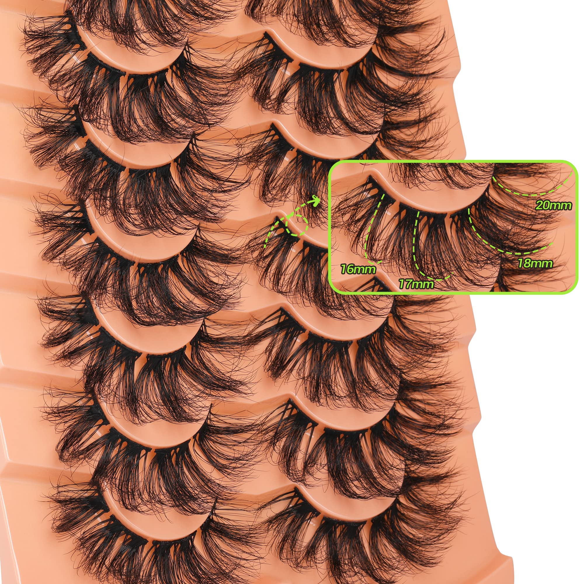 Cluster Lashes False Eyelashes Natural Look Fluffy Wispy Faux Mink Lashes Pack 16-20MM DIY Individual Lashes Cat Eye False Lashes 7 Pairs by Ruairie