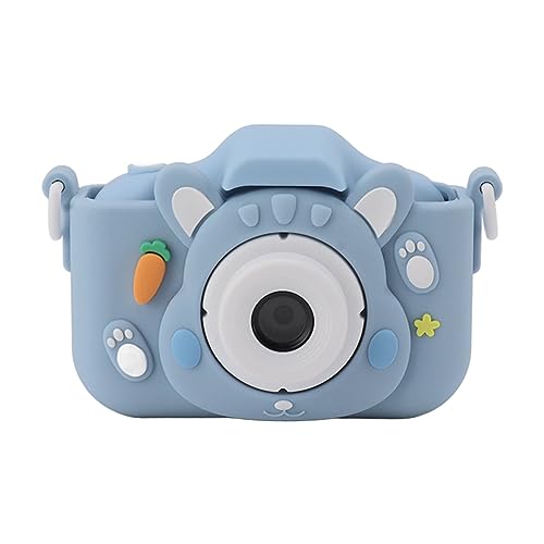 Children Digital Camera, Selfie Camera Toy USB Rechargeable Front Rear Lens 2.0in Screen for Boys Girls (Blue)