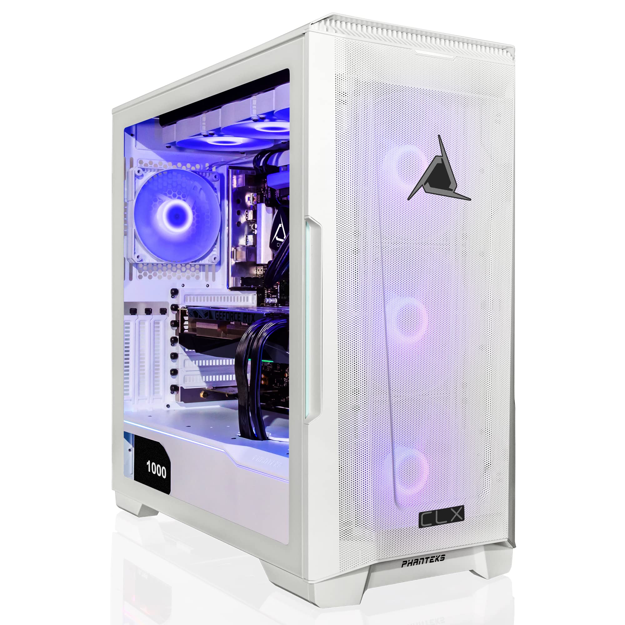 CLX Set Gaming Desktop - Liquid Cooled Intel Core™ i9 12900KF 3.9GHz 16-Core Processor, 64GB DDR4 Memory, GeForce RTX 3090 Ti 24GB GDDR6X Graphics, 1TB SSD, 6TB HDD, WiFi, Windows 11 Home 64-bit white