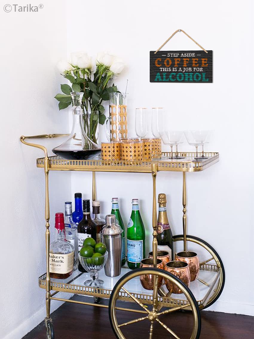 Step Aside Coffee This is A Job for Alcohol Iron Retro Look 5X10 Inch Decoration Crafts Hanging Sign for Home Bar Kitchen Bathroom Farm Garden Garage Inspirational Quotes Wall Decor