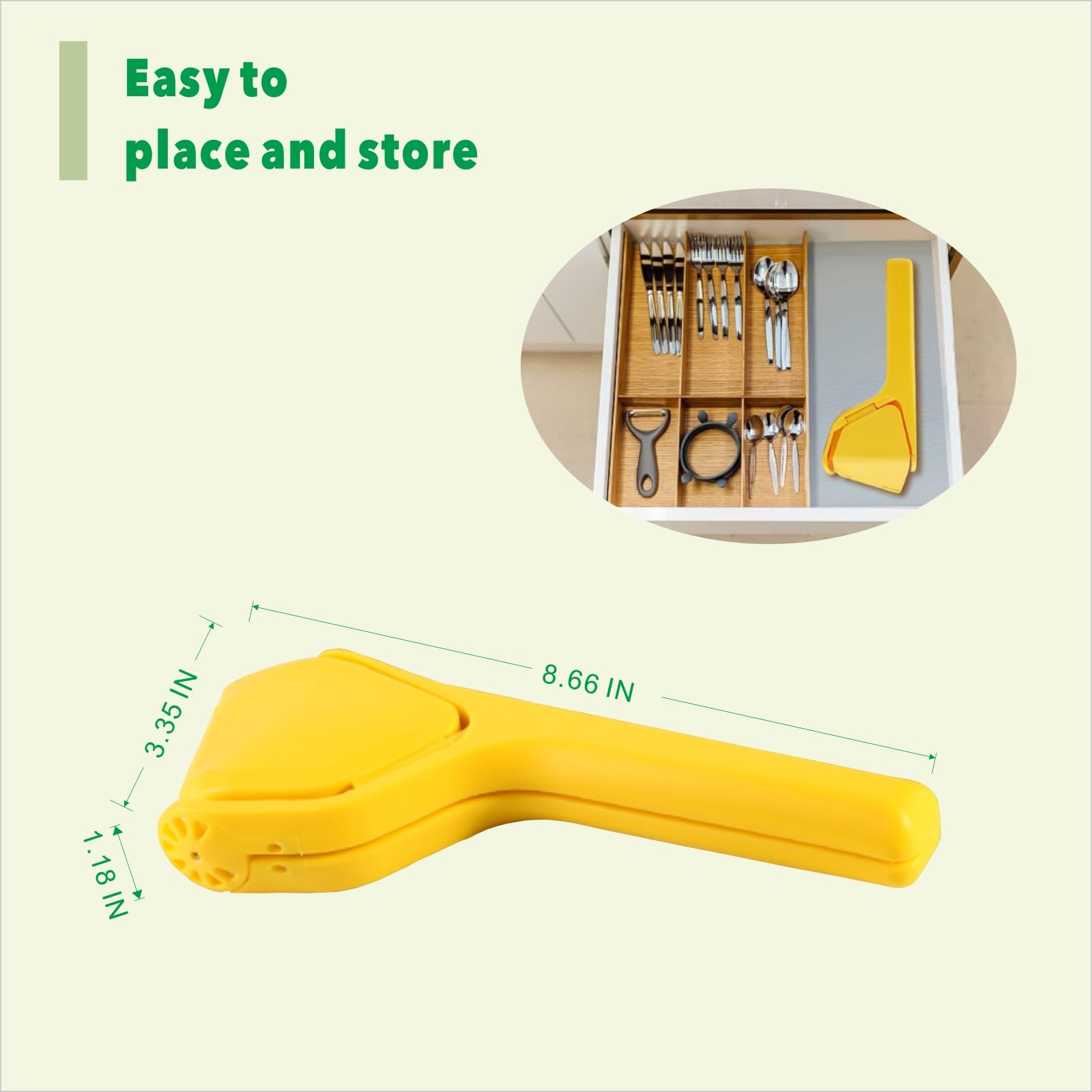 Flat Lemon Squeezer, Manual Lemon Juicer, Easy Squeeze Lime Press Squeezer, Citrus Juicer with Sideways Pivot to Increase Leverage,Lemon Juicer Hand That Folds Flat For Space-Saving Storage (Yellow)