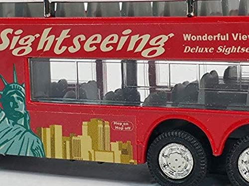 toywonders New York City NYC Double Decker NYC Sightseeing Double Decker Tour Bus Open Top Red 2168D 6 inch Diecast