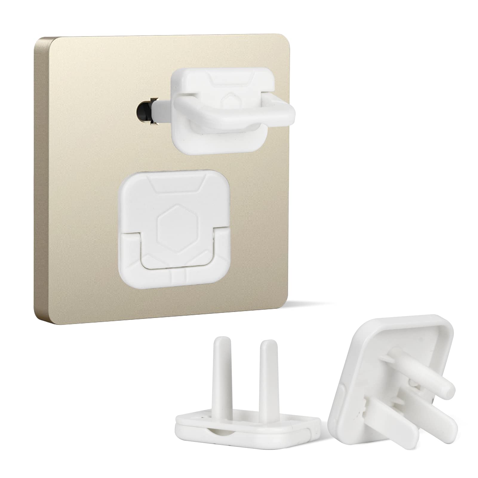 FYY Socket Covers with Handle, Shock Prevention, Plastic Outlet Covers Socket Protector for Baby Safety, Includes 2 Hole and 3 Hole (40 Pack), White