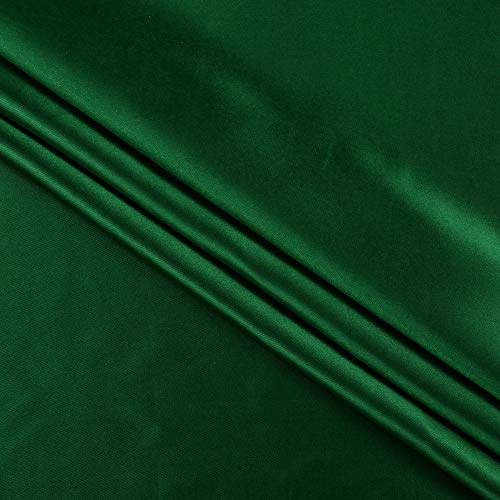 MDS Pack of 5 Yard Charmeuse Bridal Solid Satin Fabric for Wedding Dress Fashion Crafts Costumes Decorations Silky Satin 44β- Green