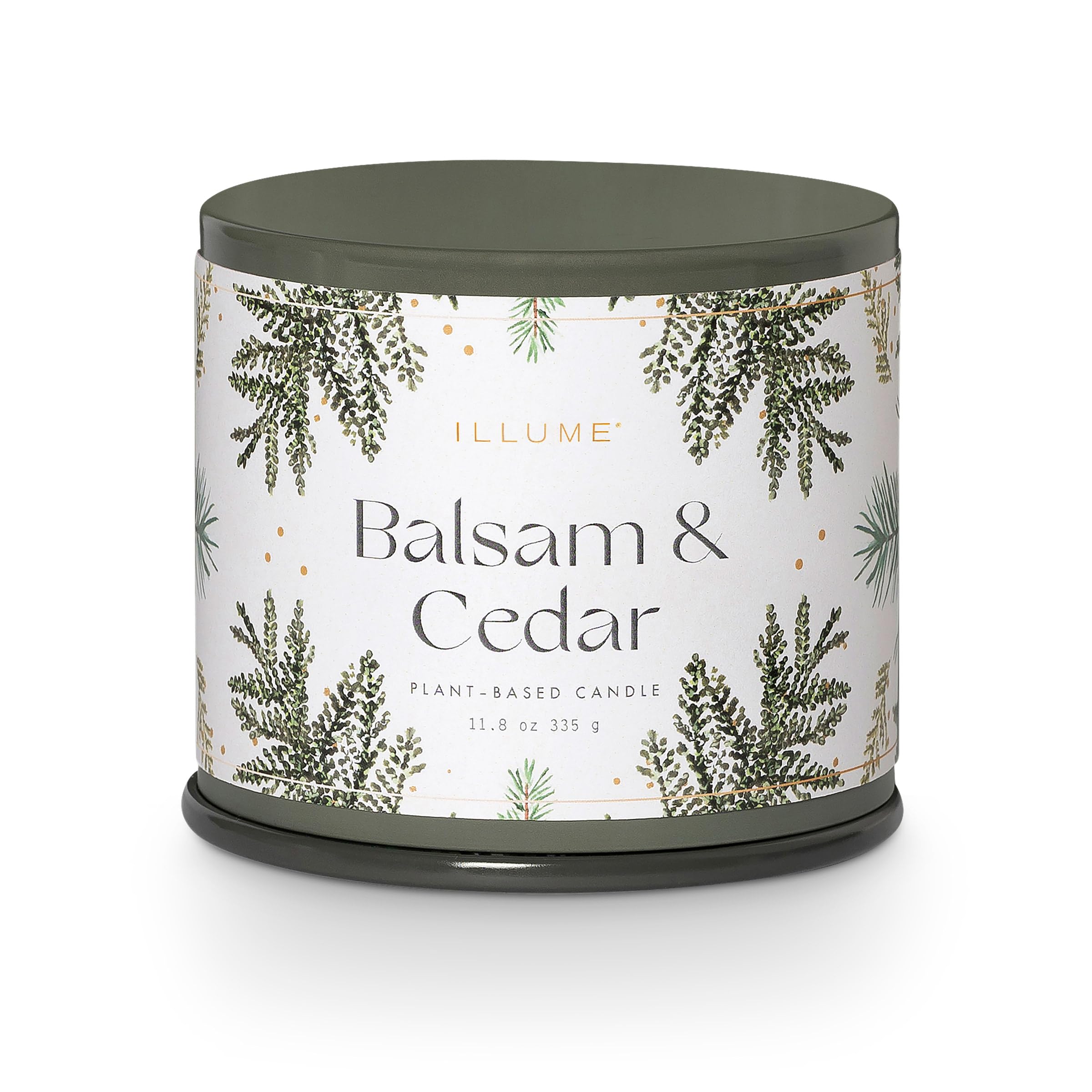 ILLUME Noble Holiday Collection Balsam & Cedar Luxe Box Sanded Mercury Glass Candle, 22 oz