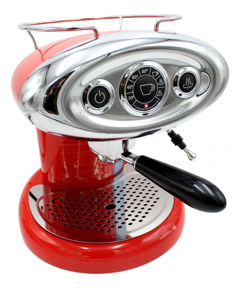 Illy X7.1 Espresso Single-Serve Machine, Barista Quality Espresso Machine with Milk Frother Steam Wand for IperEspresso Capsules, 15bar (Red)