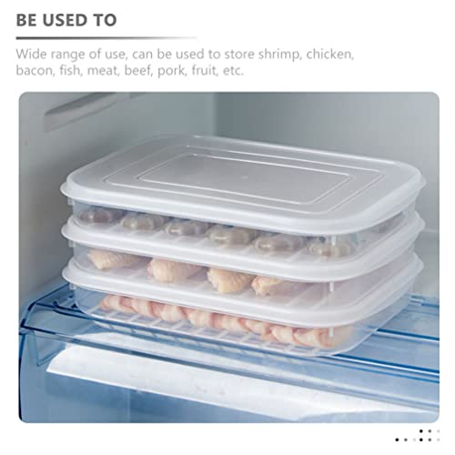 Tofficu 2Pcs Plastic Refrigerator Food Storage Containers, Stackable Refrigerator Organizer Bins with Lids, Fridge Organizers And Storage Containers for Meat, Fruits, Vegetable, Drinks