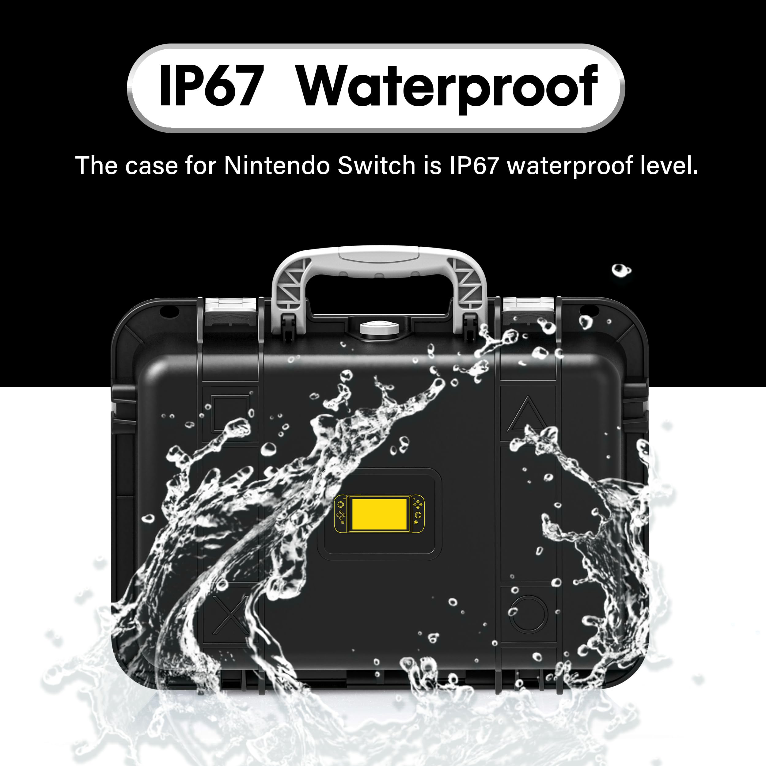 DEVASO Carrying Case for Nintendo Switch Travel Case, Professional Deluxe Waterproof Case Soft Lining Hard Case for Nintendo Switch OLED Model Console Pro Controller & Accessories (Black&White)