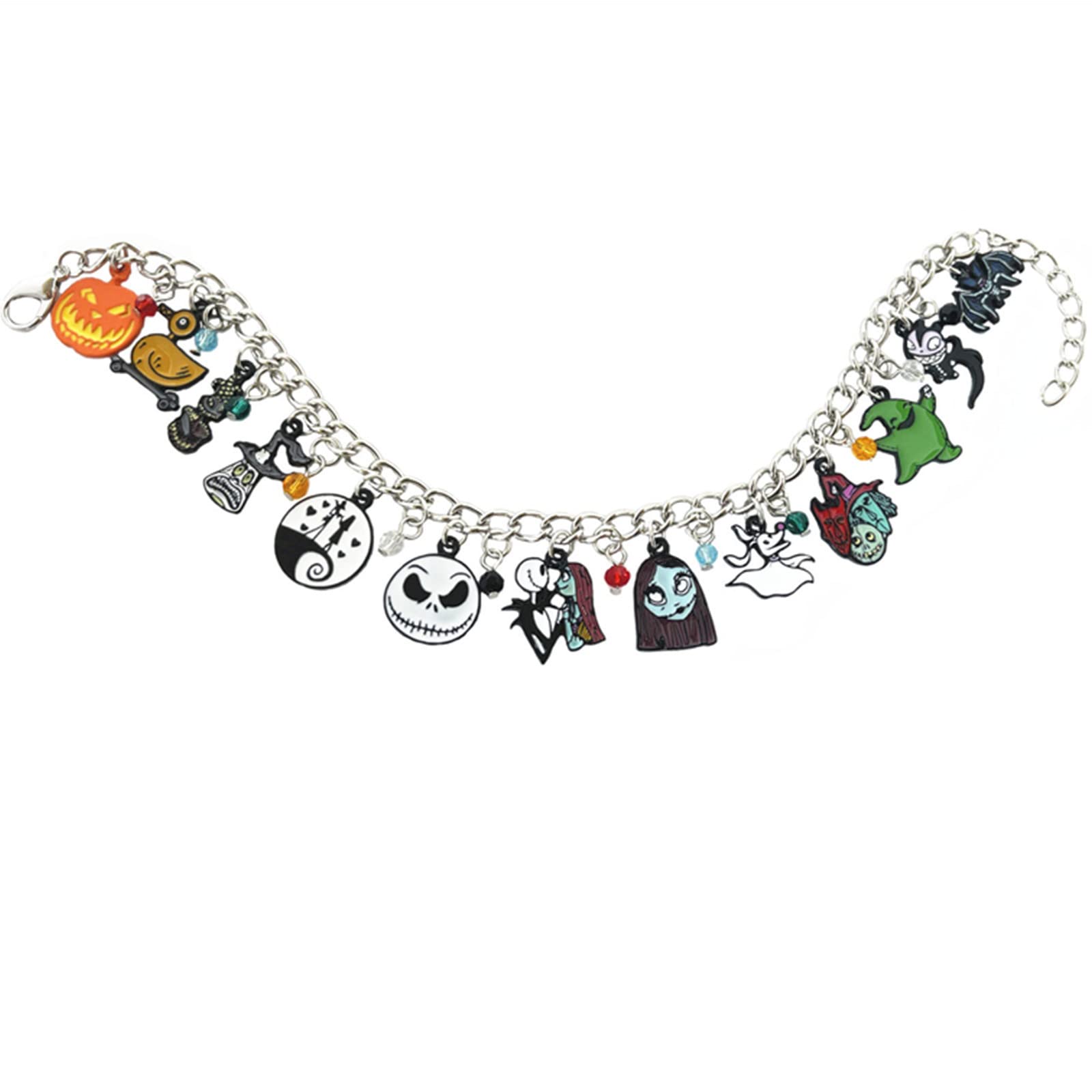 DEZHAN Halloween Nightmare before Christmas Horror Bracelet Charm, Jack Sally Zero The Dog Oogie Boogi Bracelet for Women and Men