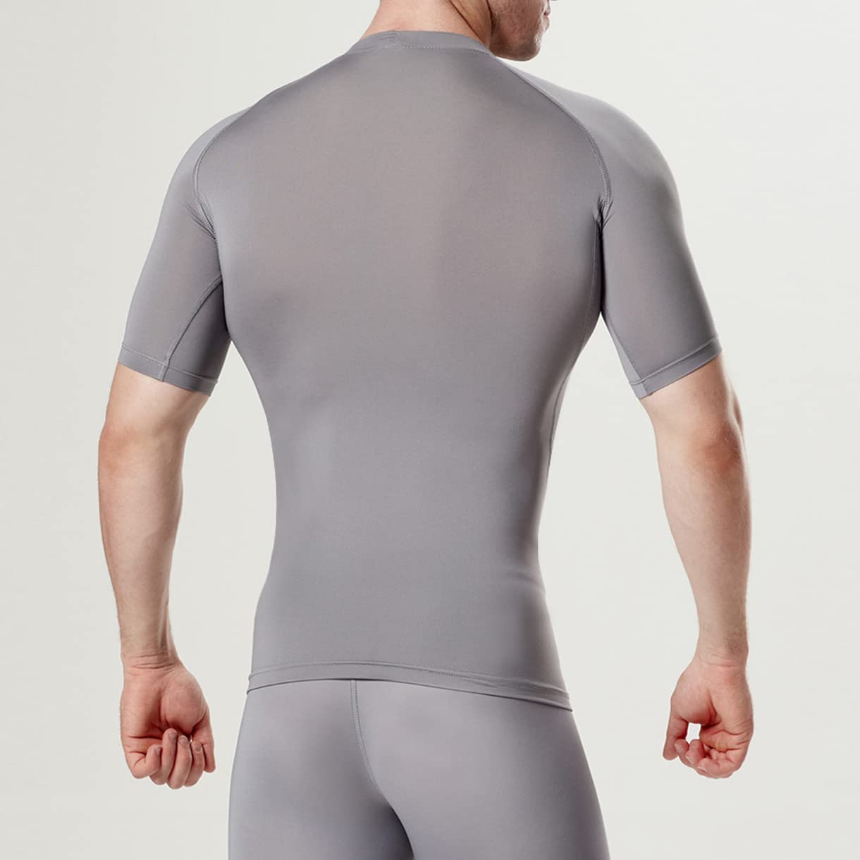 dfen 3pack Mens New Quick Dry Compression Under Base Layer Jersey Fit Cool Gear Top Round Neck Short Sleeve Shirt BBBNGG_XL