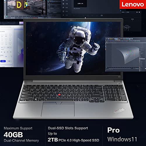 Lenovo ThinkPad E15 Gen 4 15.6" FHD IPS Display Business Laptop, AMD Ryzen 7 5825U, 40GB RAM, 1TB SSD, Wi-Fi 6, USB-C (Support DisplayPort 1.2), HDMI, 1080P Webcam, Windows 11 Pro, Mineral Metallic