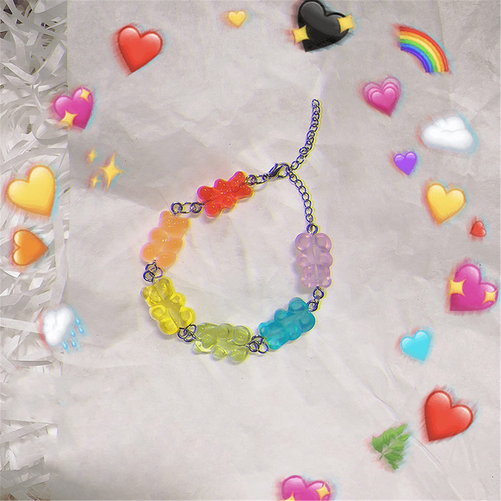 DFGDSF Simple Lovely Candy Color Bear Bracelet Multicolor Bear Bracelet Accessories