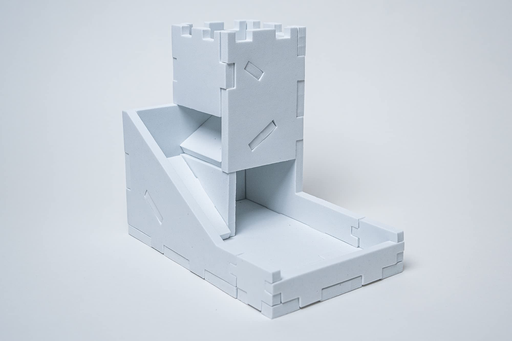 Dice Tower - DND Dice Tray, Board Game Dice Tower - Dice Rolling Tray, Large Tower - Perfect for RPG and Tabletop Gaming White/Black (Black)