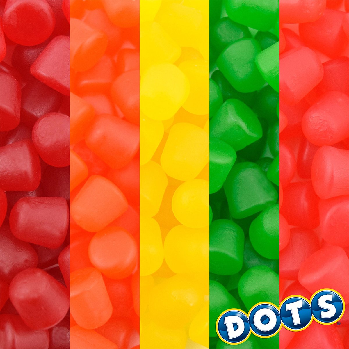 DOTS Individually Wrapped Candy - Original Gummy Candy Flavors - Cherry, Lime, Orange, Lemon, Strawberry - Gluten Free, Kosher & Peanut Free Gumdrops - Bulk 12ct, 6.5oz Dots Candy Boxes