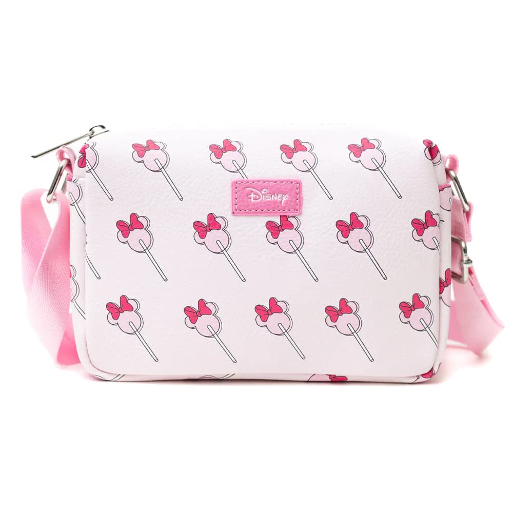 Disney Bag, Cross Body, Rectangle, Minnie Mouse Lollipop Repeat Pink, Vegan Leather