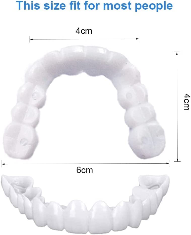 GAWEI Denture Smile Teeth Customizable Temporary Perfect Fake Teeth Molds Braces for Snap in Instant &Confidence Smile Dentures Teeth for Upper and Lower Jaw, Nature and Comfortable 1 Set