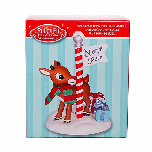 Kurt S. Adler Fabriché Rudolph North Pole Table Piece, 6.5, Multi-Colored