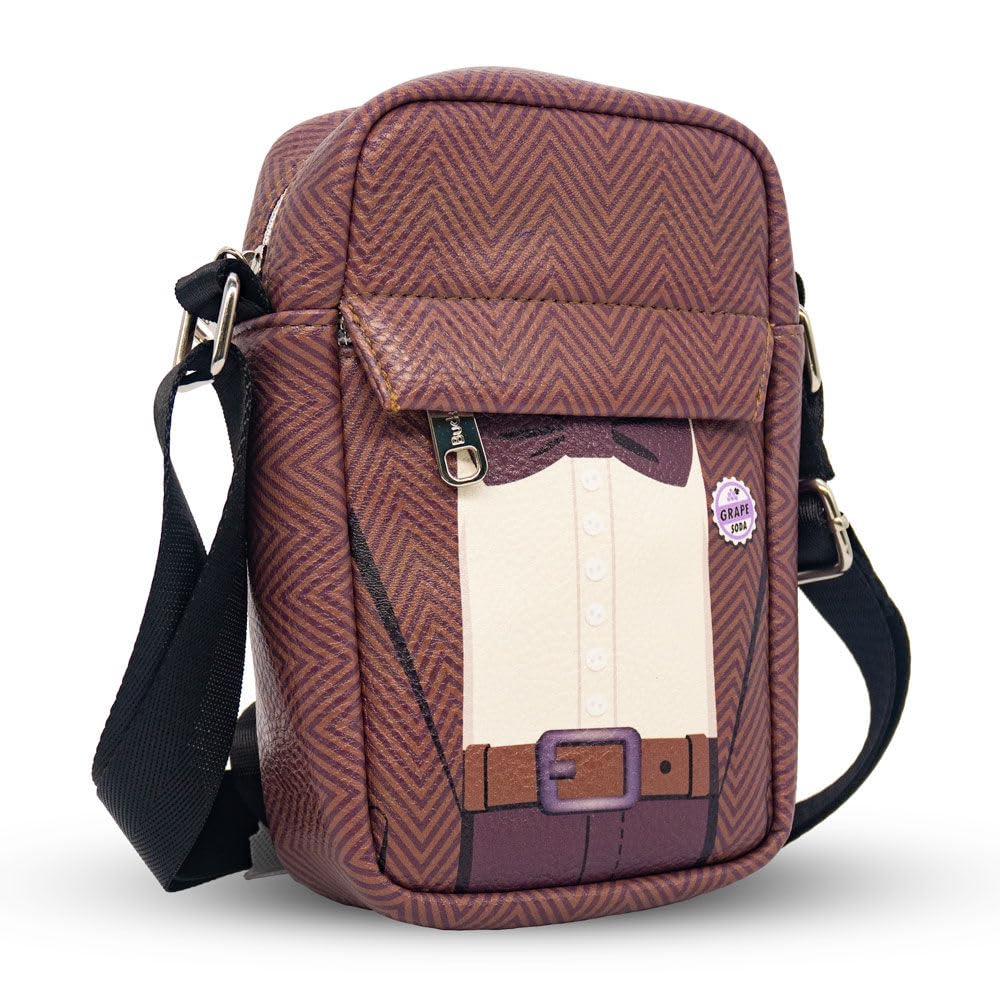 Disney Bag, Cross Body, Pixar, Up, Carls Suit Character Close Up, Brown, Vegan Leather