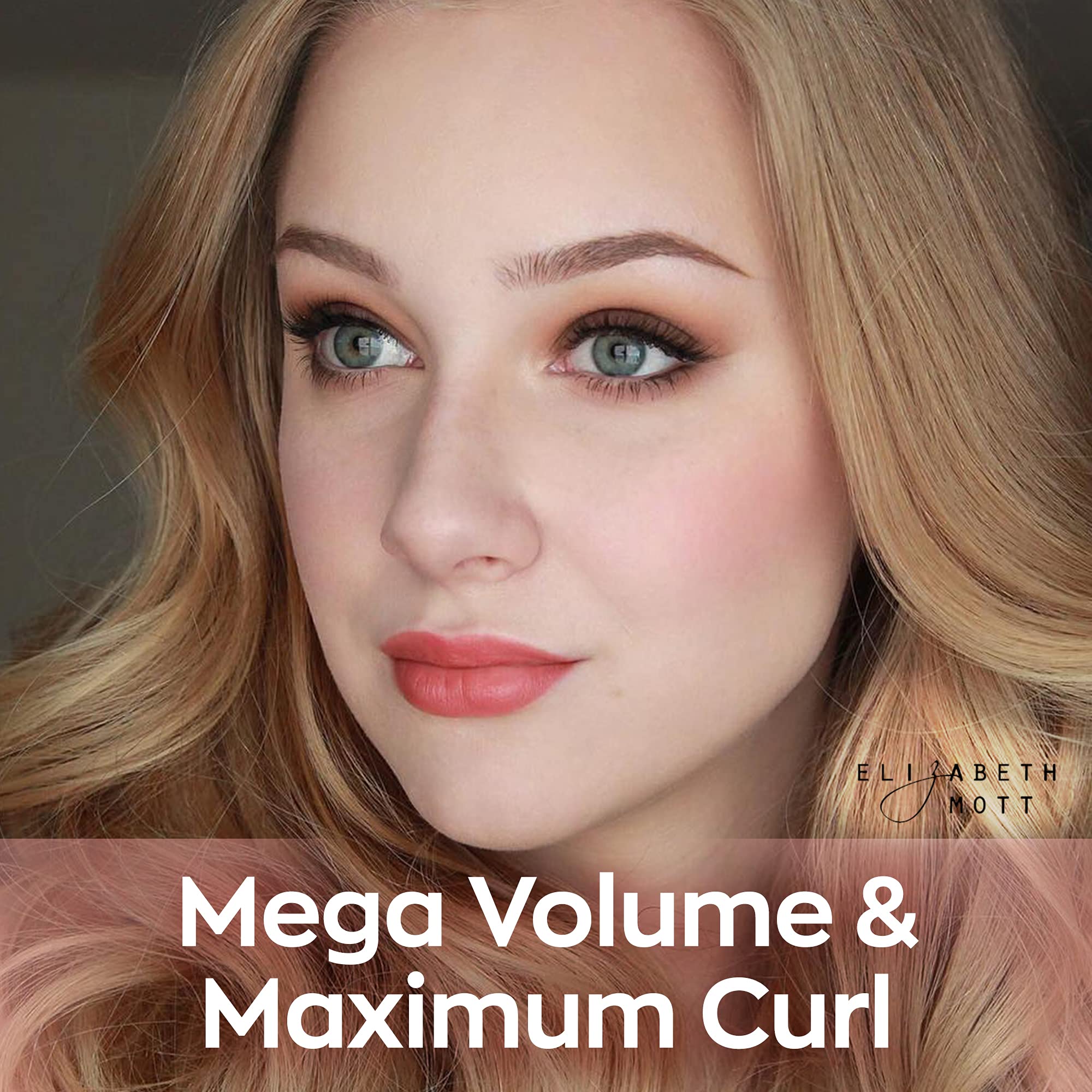 Elizabeth Mott Black Volumizing Smudge-Proof Mascara-Cruelty Free Lengthening Fiber Mascara with Hourglass Wand-Water Resistant,No Clump,Amazing Eyelashes,Safe with Lash Extensions,Full-Size 10ml