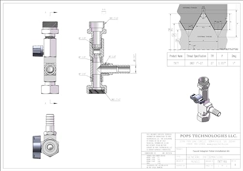 Faucet Adapter Fisher installation kit, 7977KIT