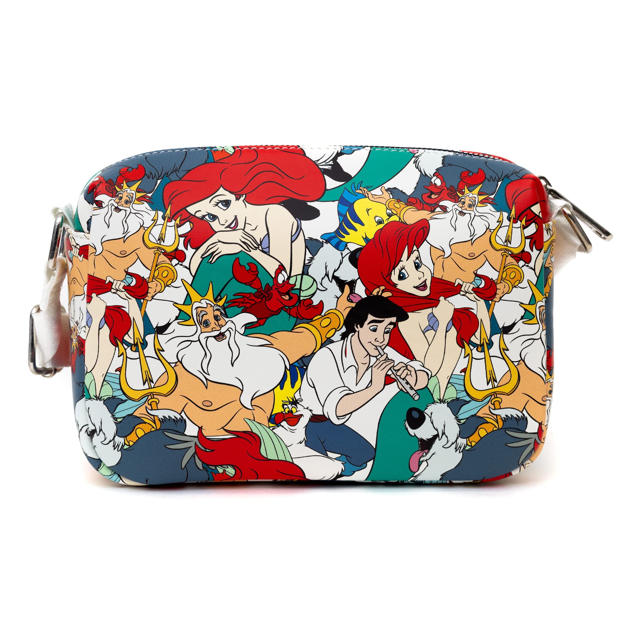 Disney Bag, Cross Body, Rectangle, The Little Mermaid Character Poses Stacked Collage, Vegan Leather