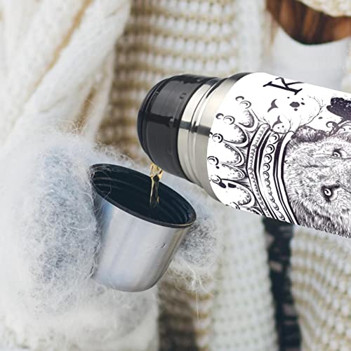 Lion King Stainless Steel Water Bottle, Leak-Proof Travel Thermos Mug, Double Walled Vacuum Insulated Flask 17 OZ