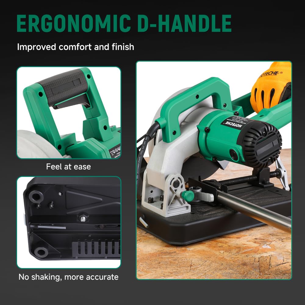 Hoteche 7-Inch Metal Cutting Chop Saw 1500W Heavy-Duty Electric Cut Off Machine with Saw Blade