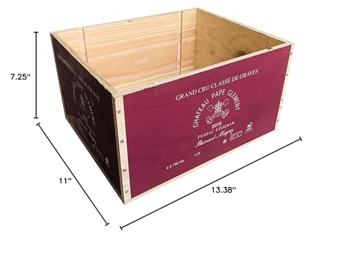 VINEREDESIGN 1 French Wine Crates 6btl, Wood Crates, Chateau Pape Clement, Gift Card Box, Wine Bar Home Decor, Gift Box, Storage Crates, Garden Box.