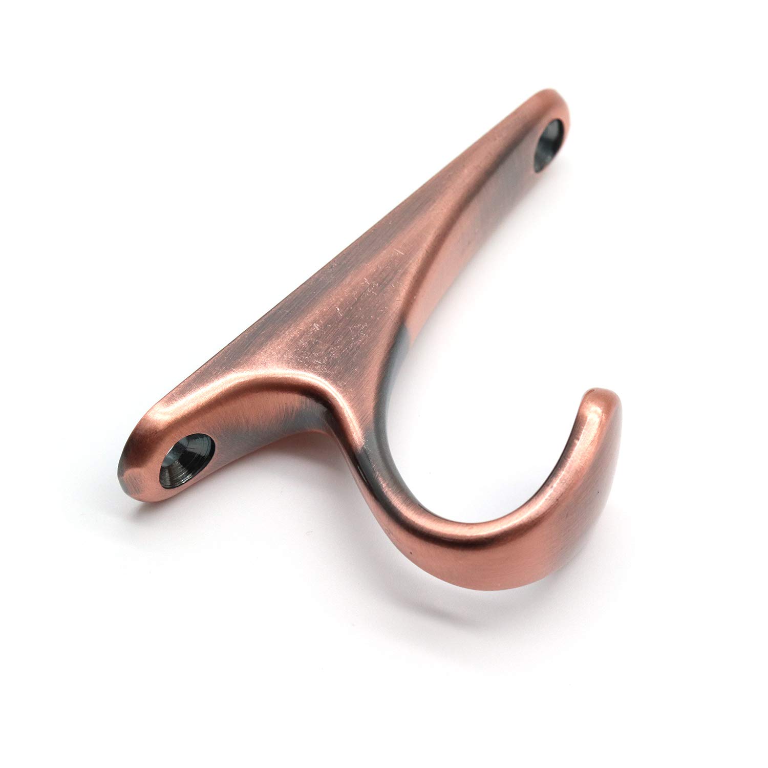 Rannb Single Hook Robe Towel Coat Wall Mounted Hook Red Copper Tone -Pack of 6