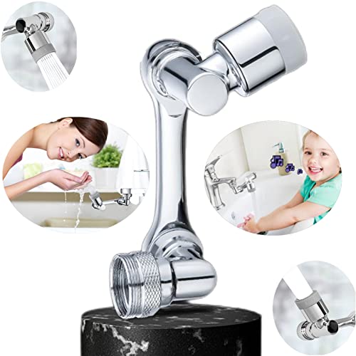 Faucet Extender for Bathroom Sink,2 Mode-1080° Rotatable Faucet Aerator Swivel Faucet Attachment, Rotating Faucet Extender for Washing Eye/Hair/Face Robotic Arm Swivel Extension Faucet Aerator