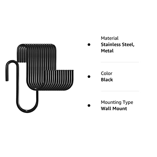 Liphontcta ALTKOL S Hooks for Hanging, 15-Pack S Shaped Hook Heavy Duty Hanging Hooks for Pots, Pans, Plants, Bags, Cups, Clothes, 2.4 Inch Metal (Black)