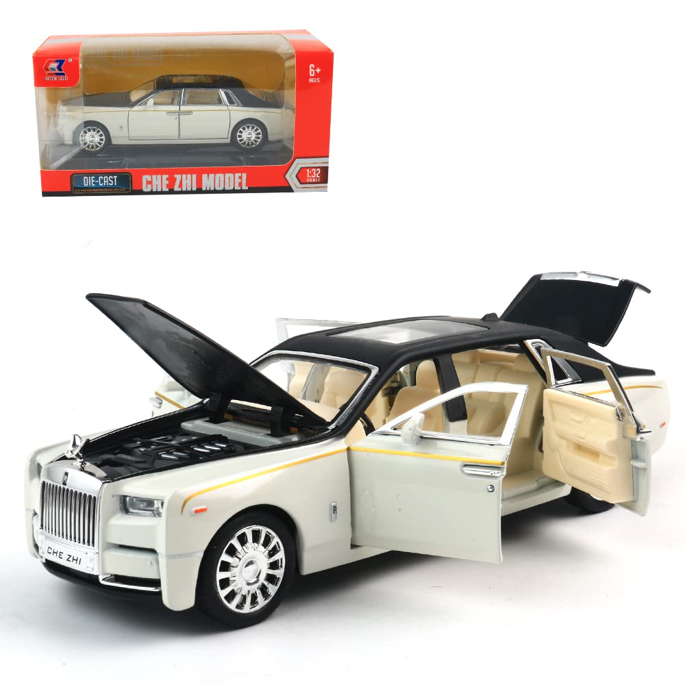 Diecast Cars 1:32 Scale, Rolls-Royce Phantom Model Car,Zinc Alloy Pull Back Toy car with Sound and Light for Kids Boy Girl Gift.