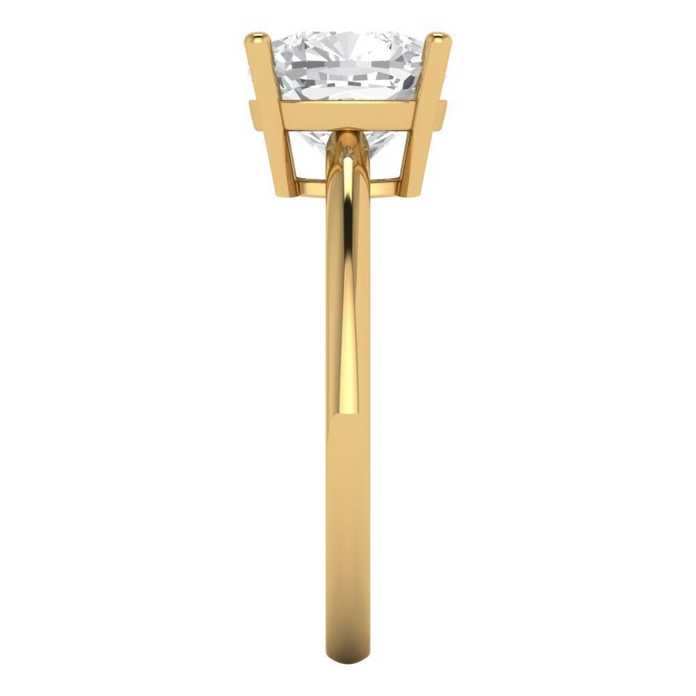 Clara Pucci 2.5 ct Cushion Cut Solitaire Moissanite Engagement Wedding Bridal Promise Anniversary Ring 18K Yellow Gold Size 5.5