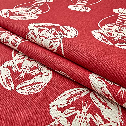 Premier Prints Lobster Timberwolf Red/Macon, Fabric by the Yard
