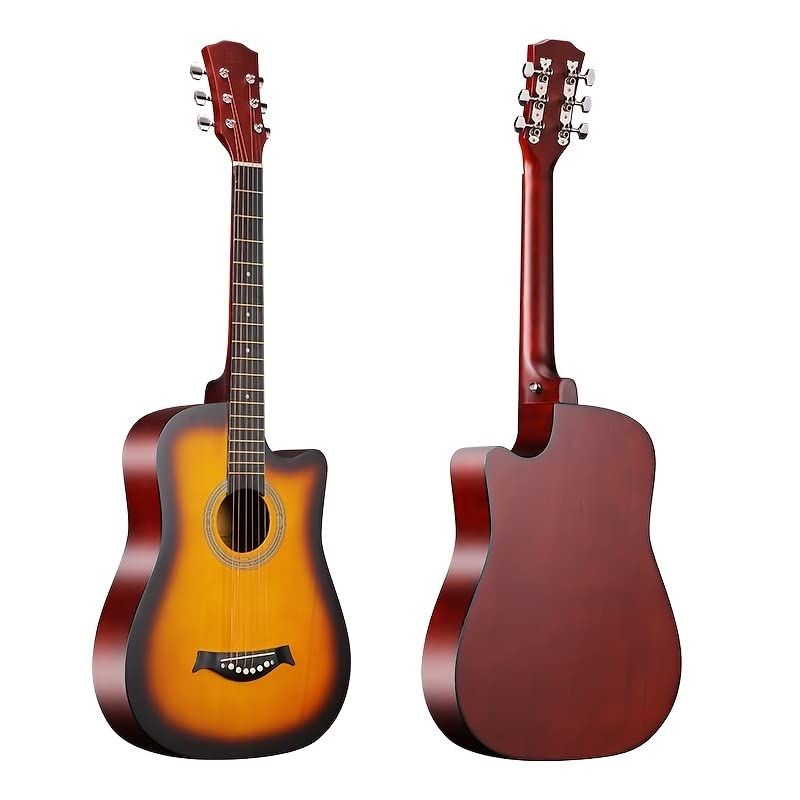 Folk Guitar 38 Inch Basswood Practicing Guitar Boys And Girls Beginners Practice Guitar (Sun)